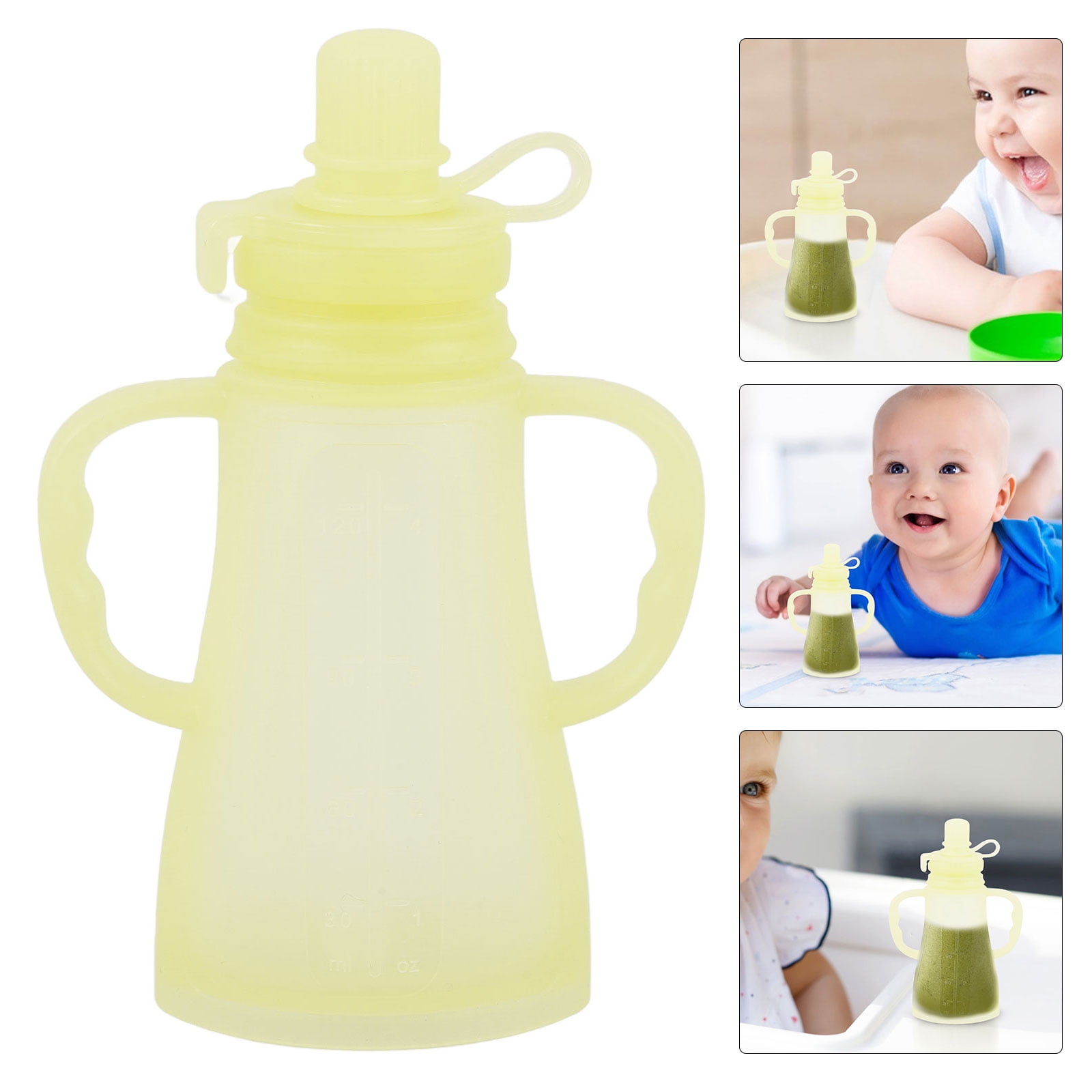 OUNONA Silicone Baby Food Pouches For Toddlers Refillable Squeeze Pouch ...