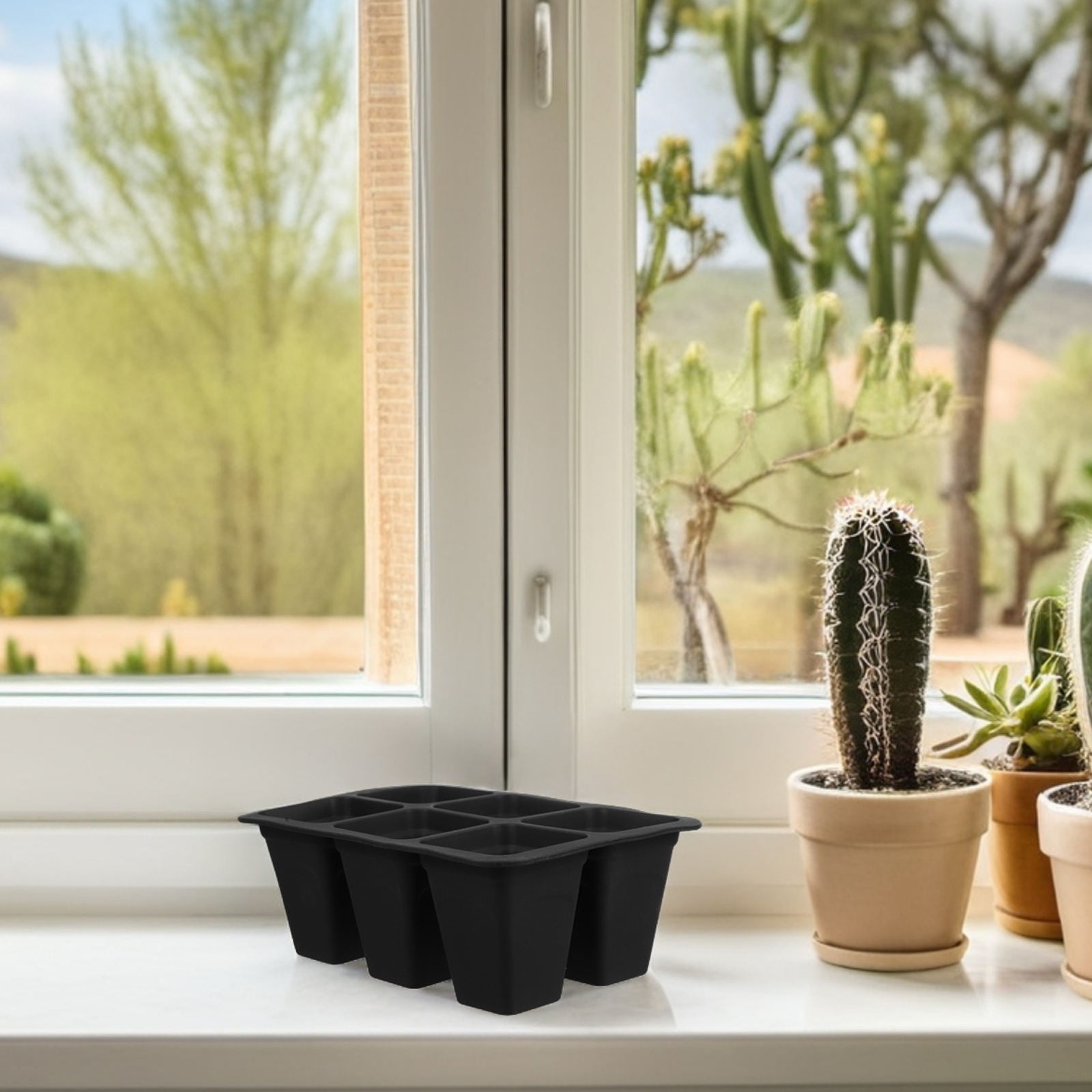 OUNONA Silicone Planting Starter Tray 6 Hole Plant Growth Reusable Tray ...