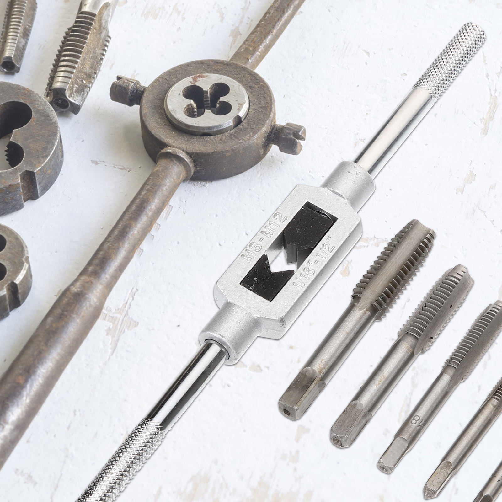 OUNONA Silver Alloy Steel Tap and Die Set for Outdoor Use with High ...