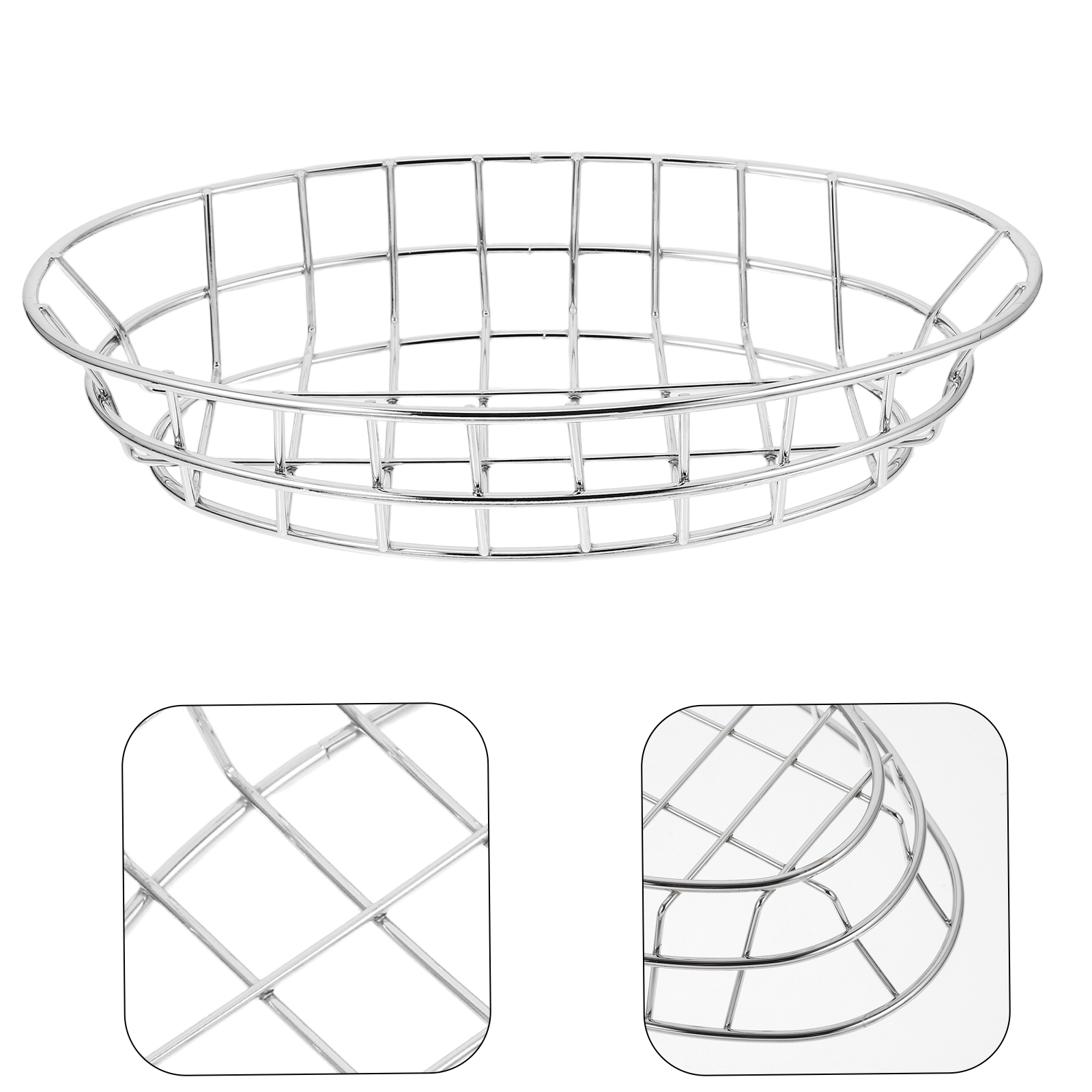 Tineasur Silver Wire Snack Container for Food Serving Metal Fast Food ...
