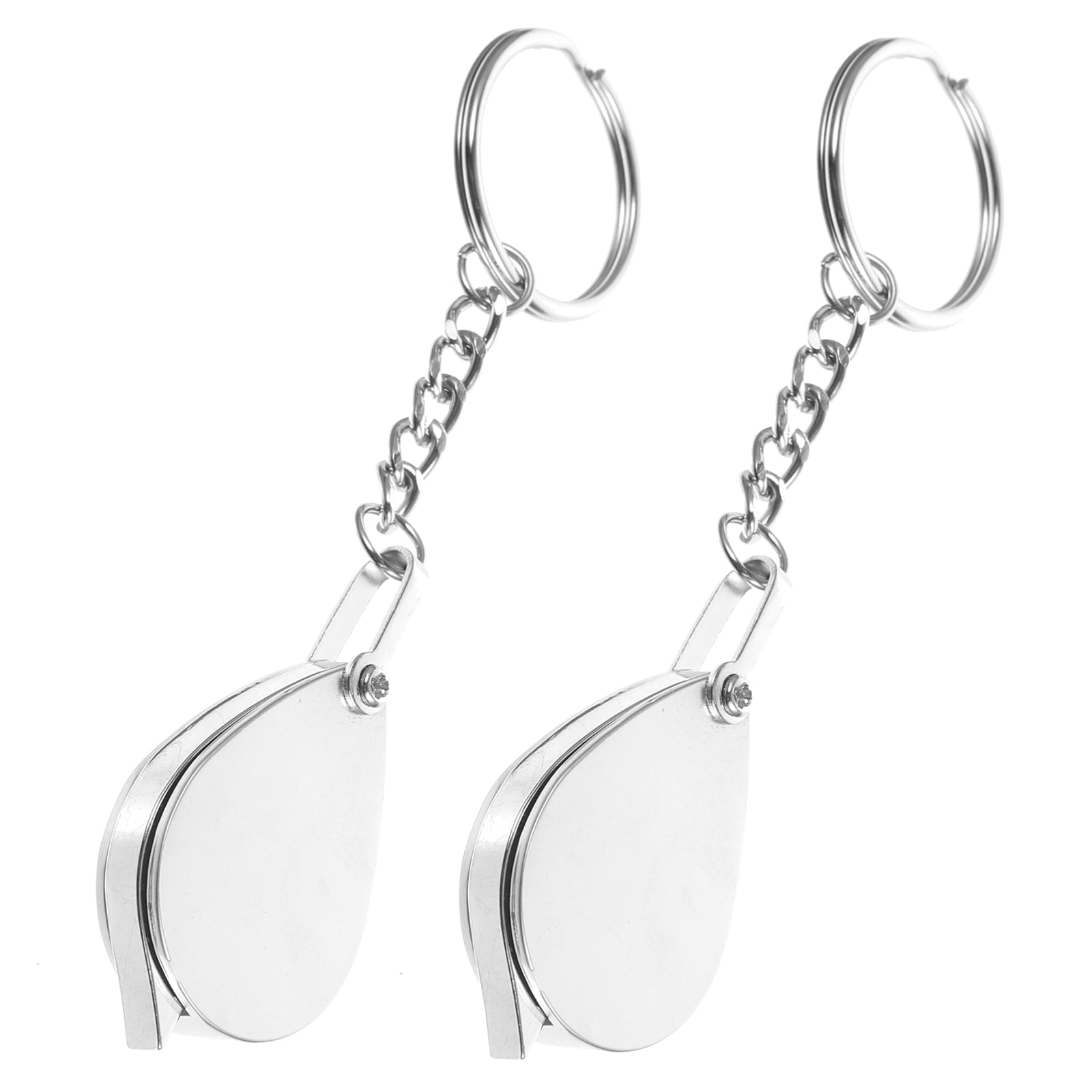 OUNONA Silver Metal and Glass Magnifier Keychain with Lens ...