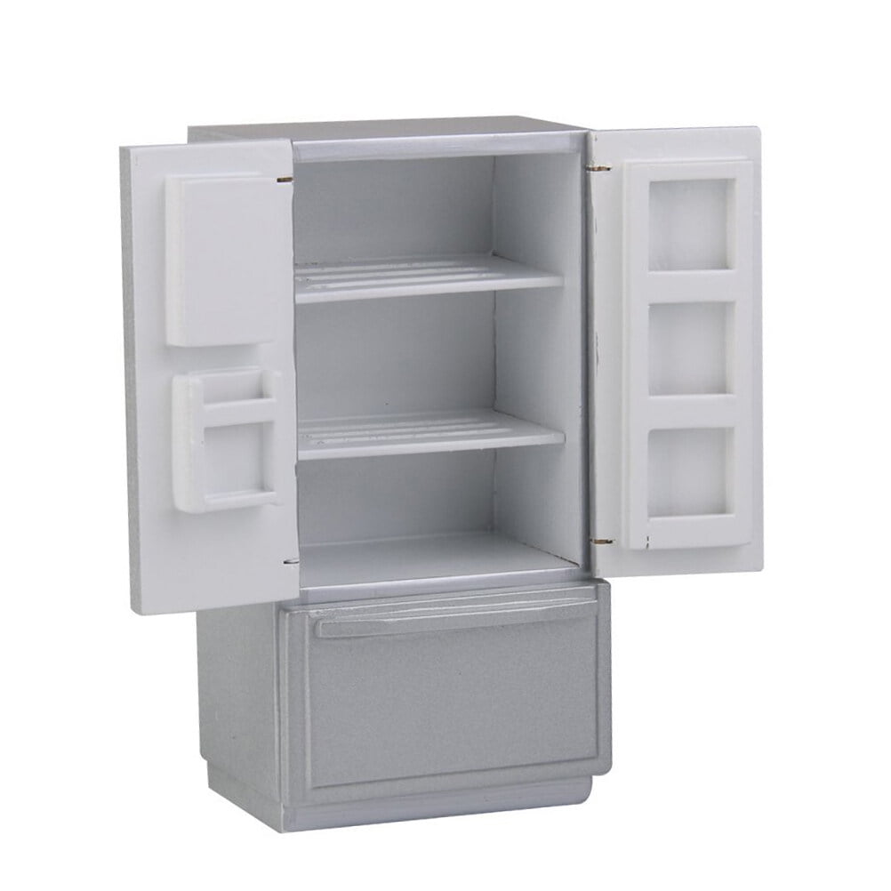 OUNONA Simulation Furniture Toy Mini Refrigerator Model Toddler Silver ...