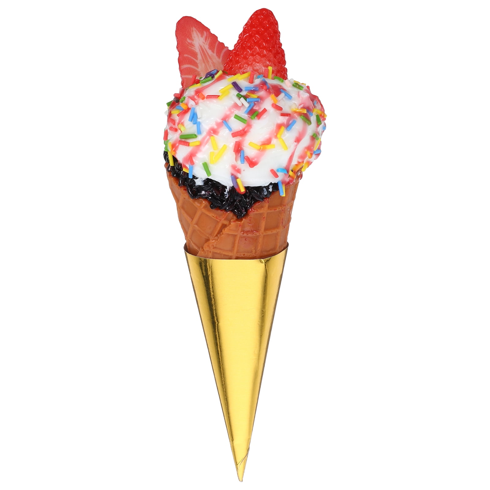 OUNONA Simulation Ice Cream Cone Model Realistic PVC Ice-cream Model ...