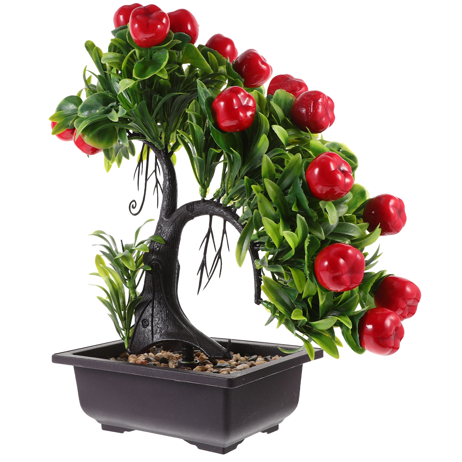 OUNONA Simulation Potted Plant Desktop Fake Apple Tree Bonsai Decor ...
