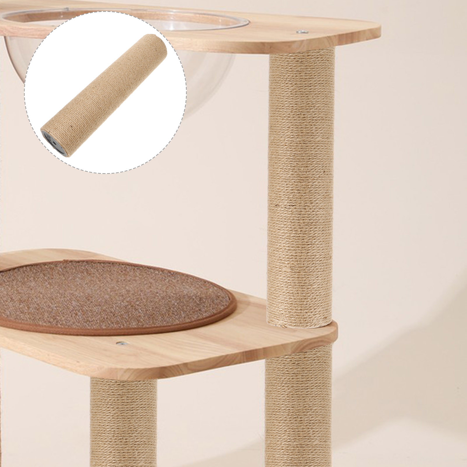 OUNONA Sisal Replacement Scratching Post 40.00X9.00X9.00CM Khaki ...