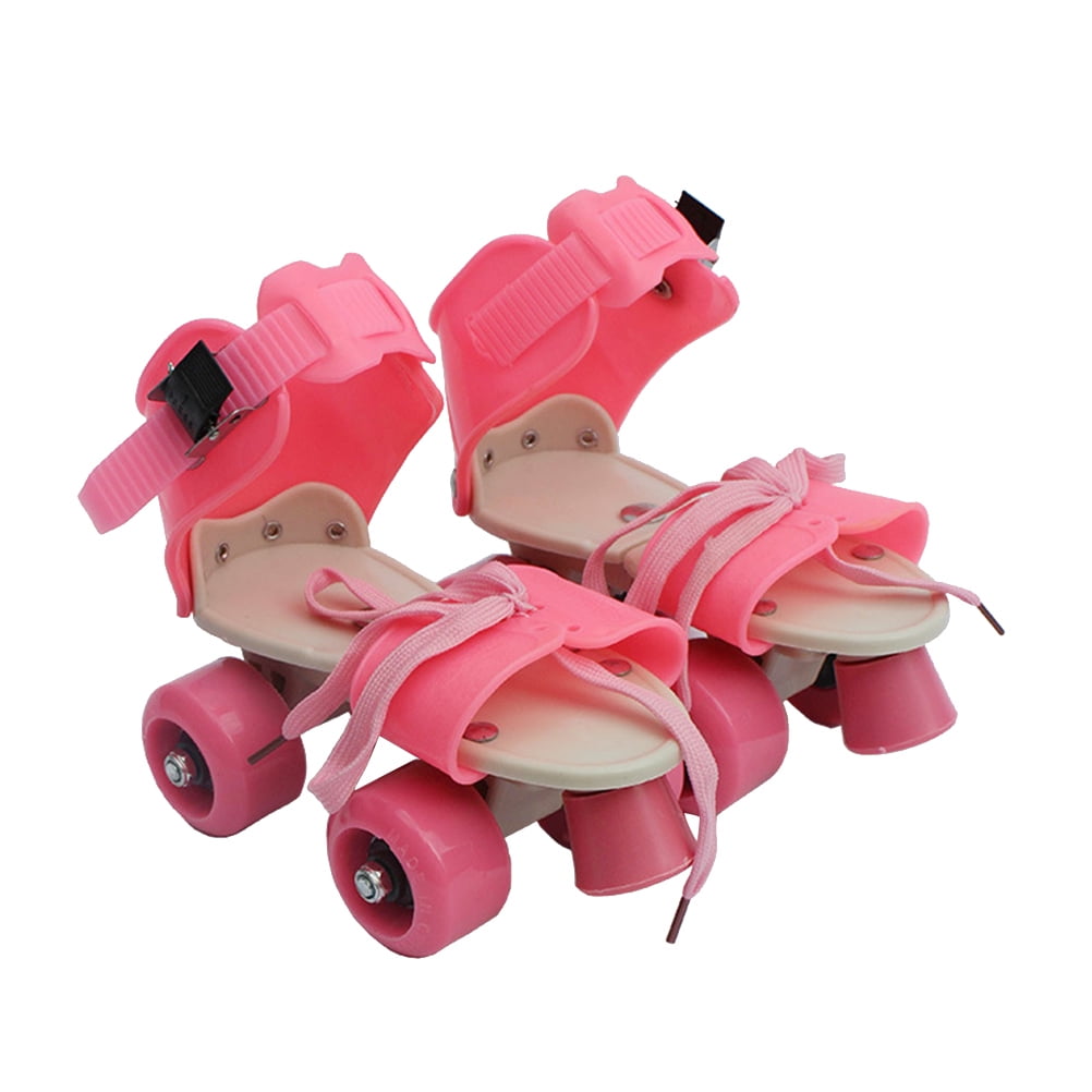 CATIEBYE Pink Four Wheels Skate Shoes with Adjustable Strap and ...
