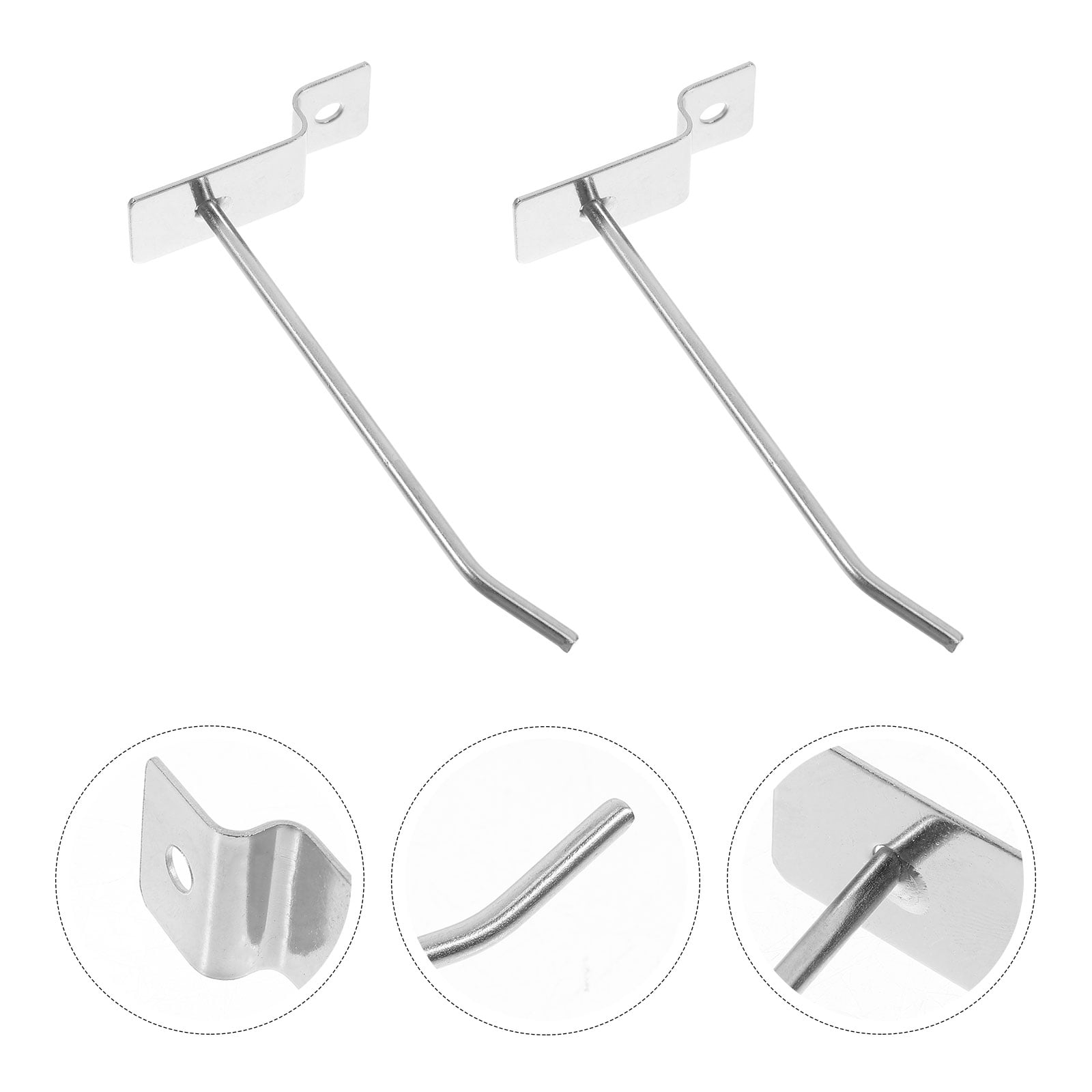 Homoyoyo Easy to Use Slatwall Hooks Silver for Retail and Home 20Pcs ...