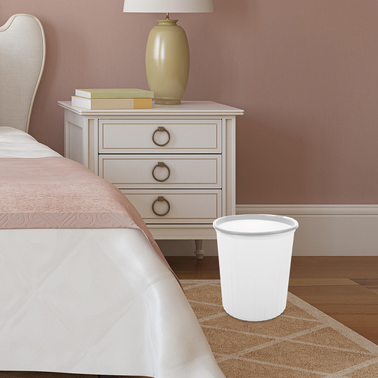 OUNONA Sleek Design Bathroom Trash Bin with Plastic Waste Disposal for ...