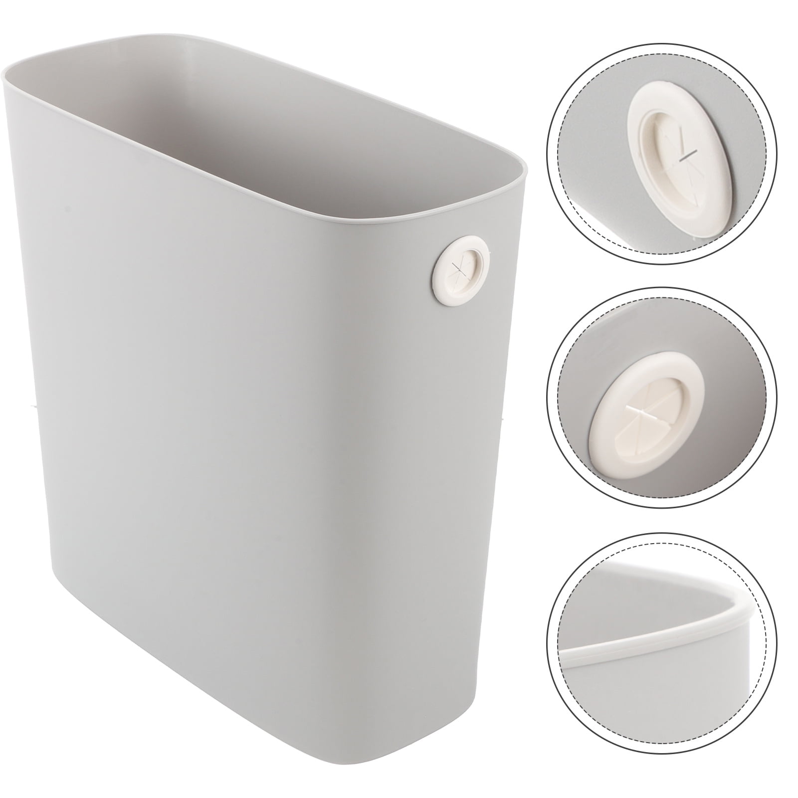 OUNONA Slim Kitchen Bin for Narrow Spaces Made of Plastic in Light Grey ...