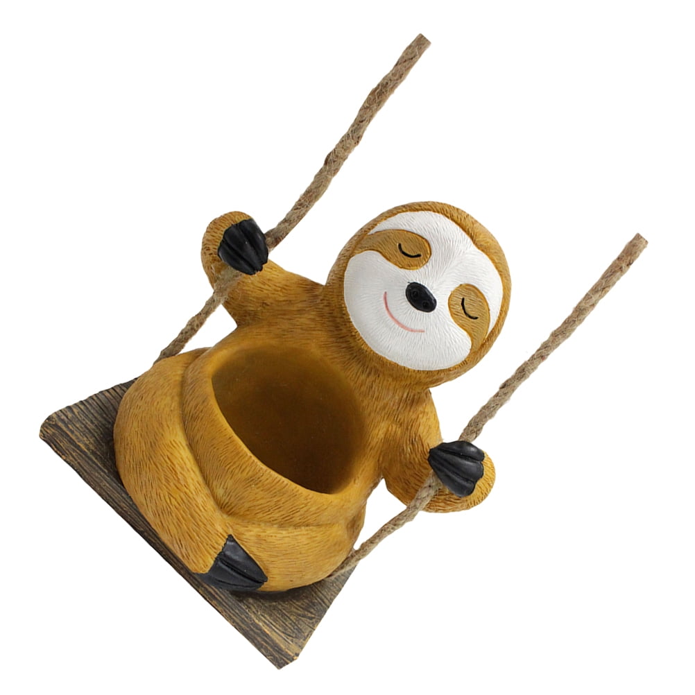 OUNONA Sloth Swing Planter Hanging Cartoon Sloth Shape Succulent Cactus ...