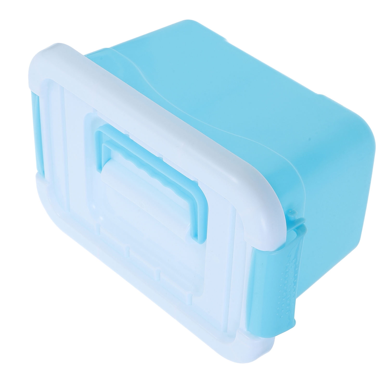 OUNONA Small Plastic Storage Container With Lid Handle Organizer Bin ...