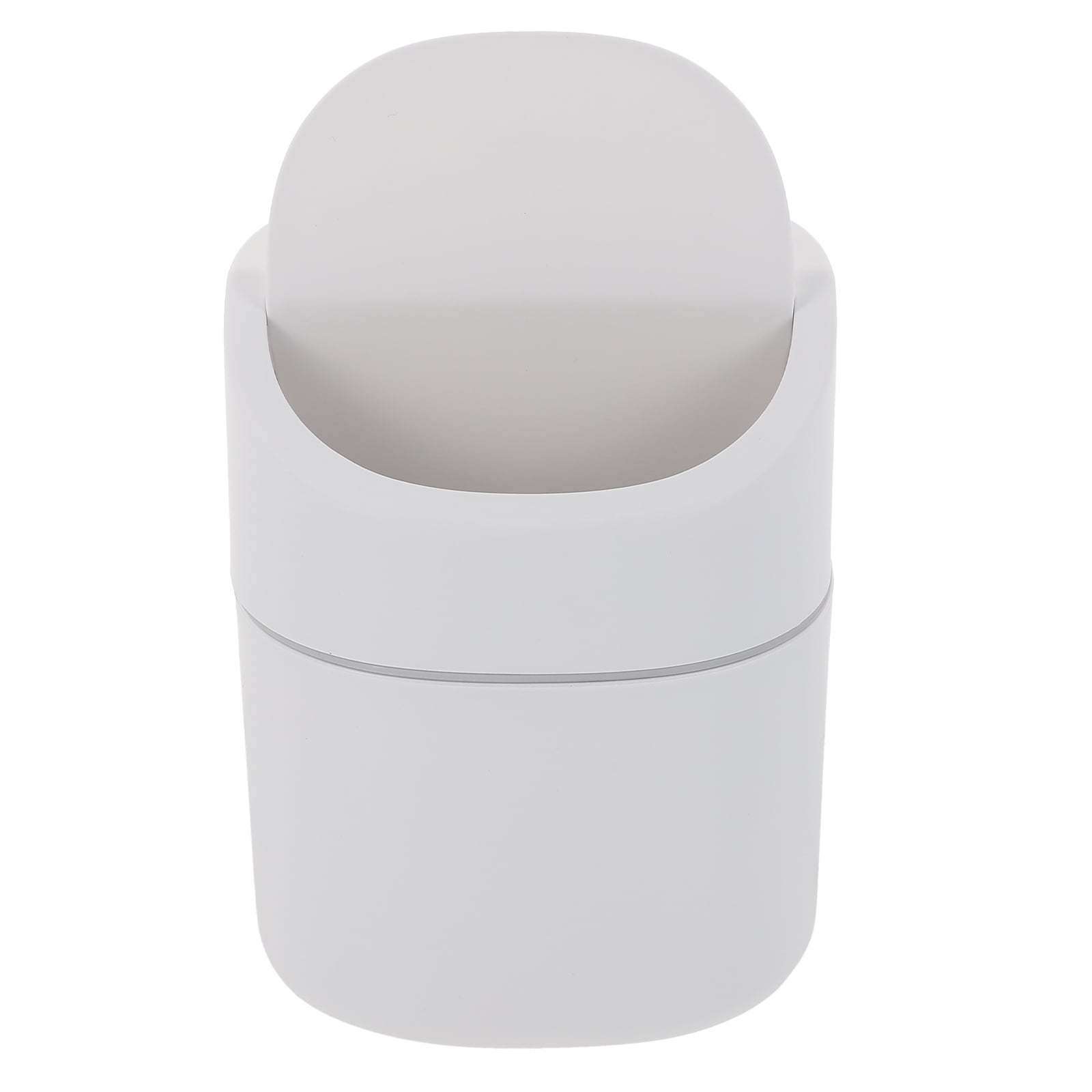 OUNONA Small Trash Bin Recycling Bins Bathroom Garbage Can Office White ...