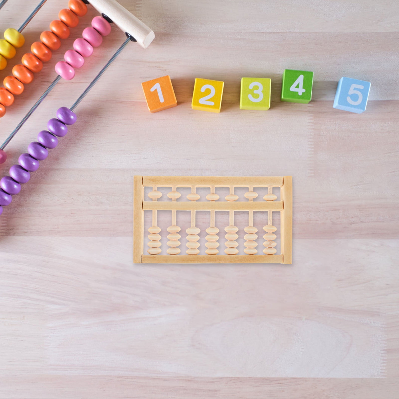 OUNONA Small Wooden Abacus For Kids Math Learning For First Birthday ...