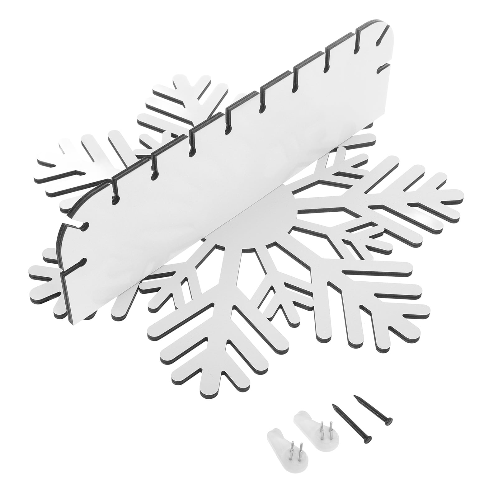 OUNONA Wooden Snowflake Shaped Wall Shelf for Living Room Bedroom ...