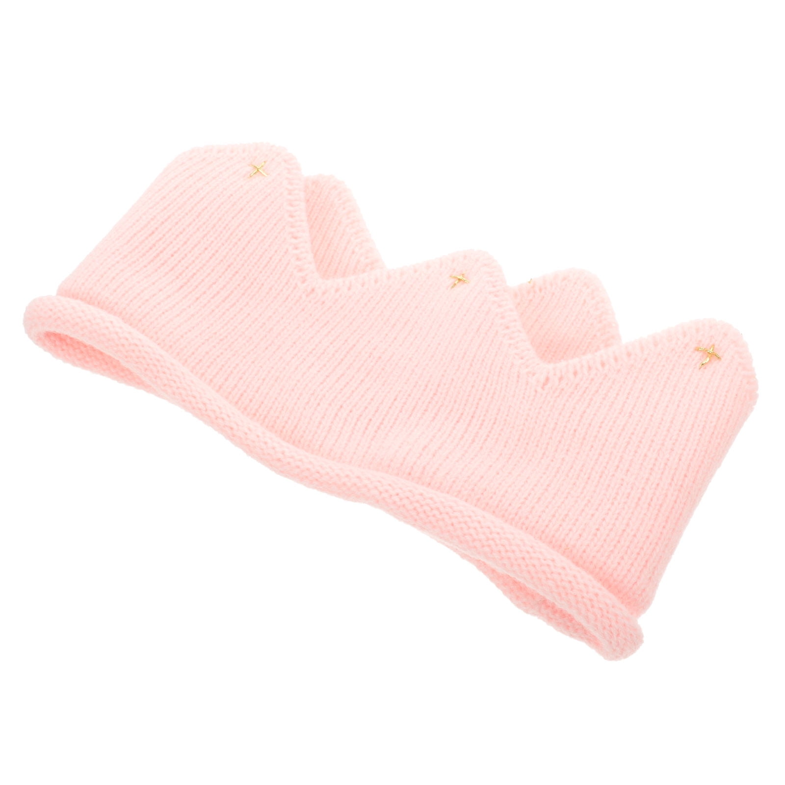 OUNONA Soft Pink Crown Hat Knitted Warm Stretchy Knit Hat for Winter ...