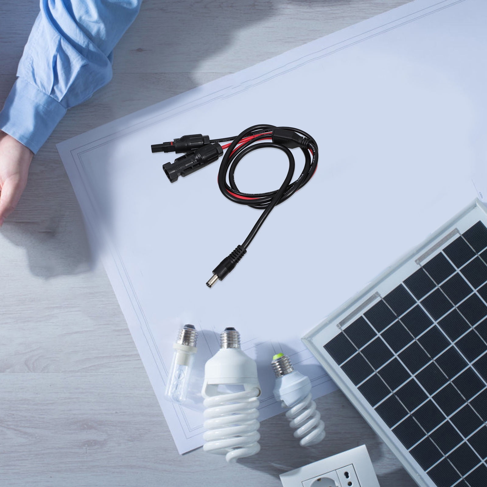 OUNONA Solar Panel Connector to DC5.5mm Adapter Solar Panel Extension ...