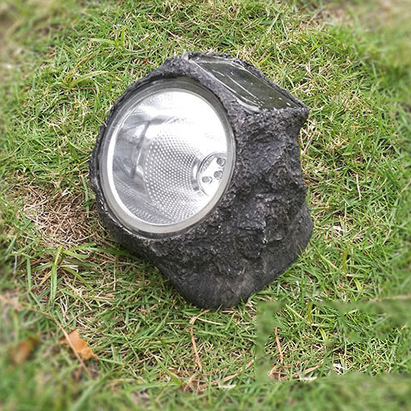 OUNONA Solar Powered Outdoor Spotlight with Simulation Stone Appearance ...