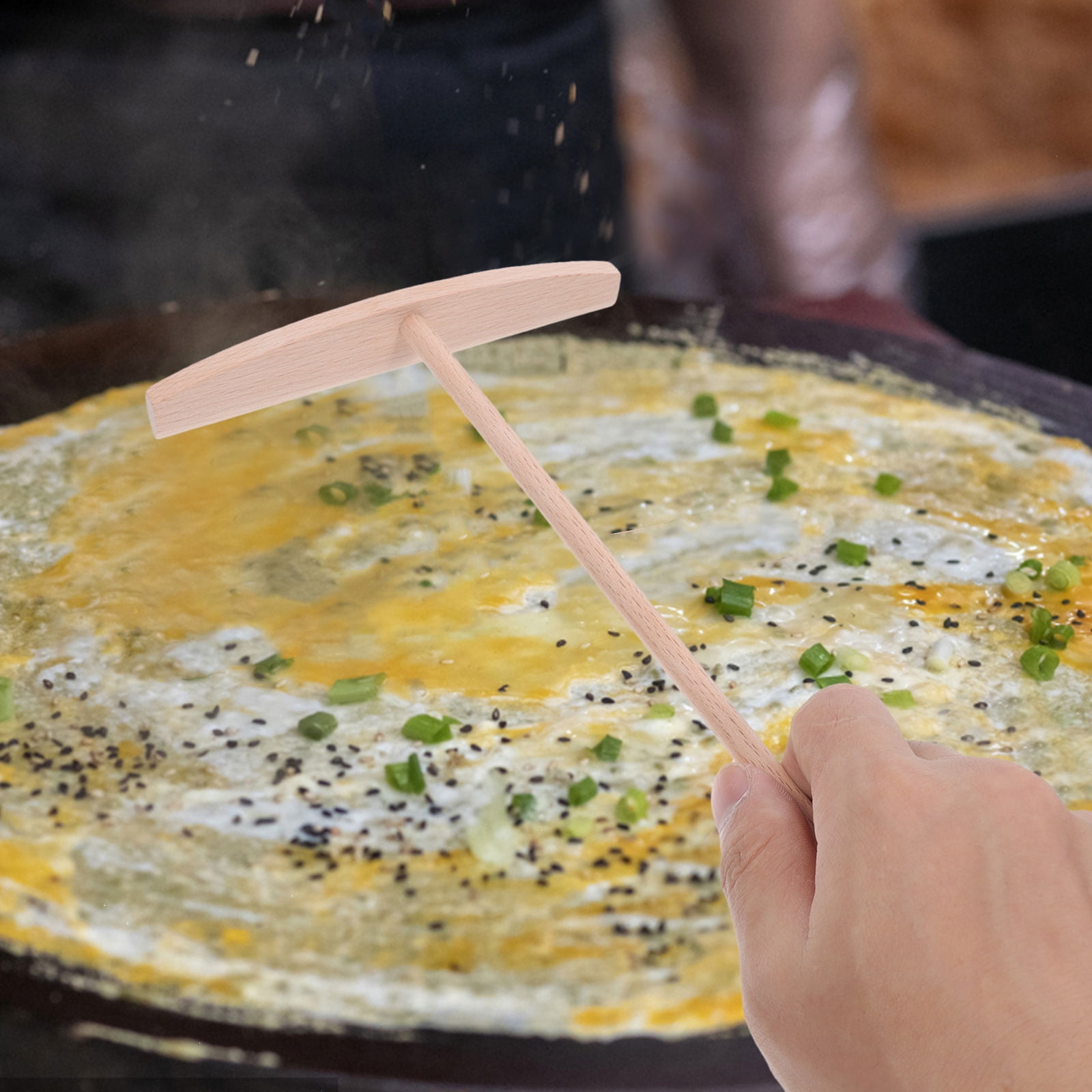 OUNONA Solid Wood Crepe Spreader Tool for Kitchen Light Yellow ...