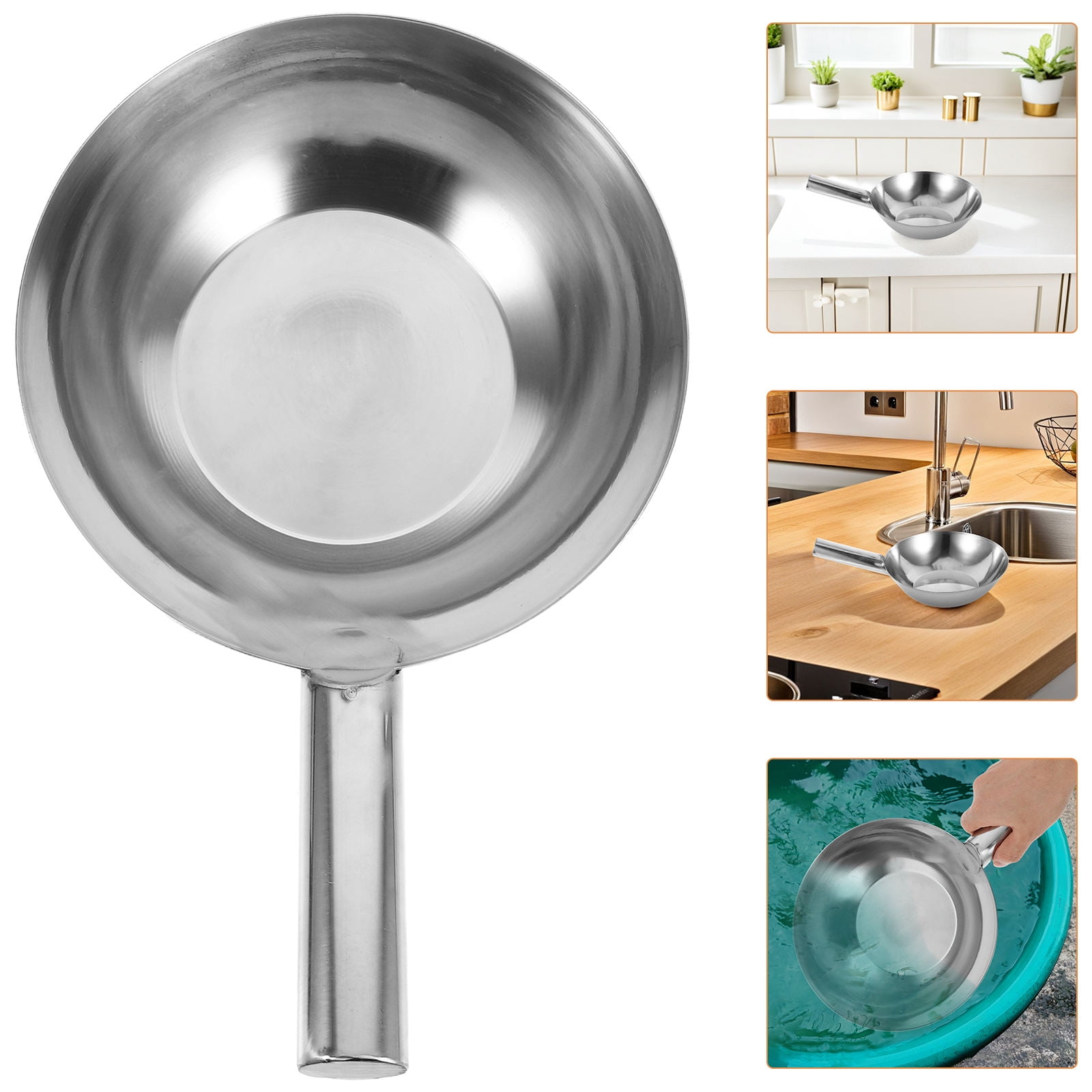 OUNONA Soup Scoop Water Ladle Stainless Steel Hair Washing Scoop Long ...