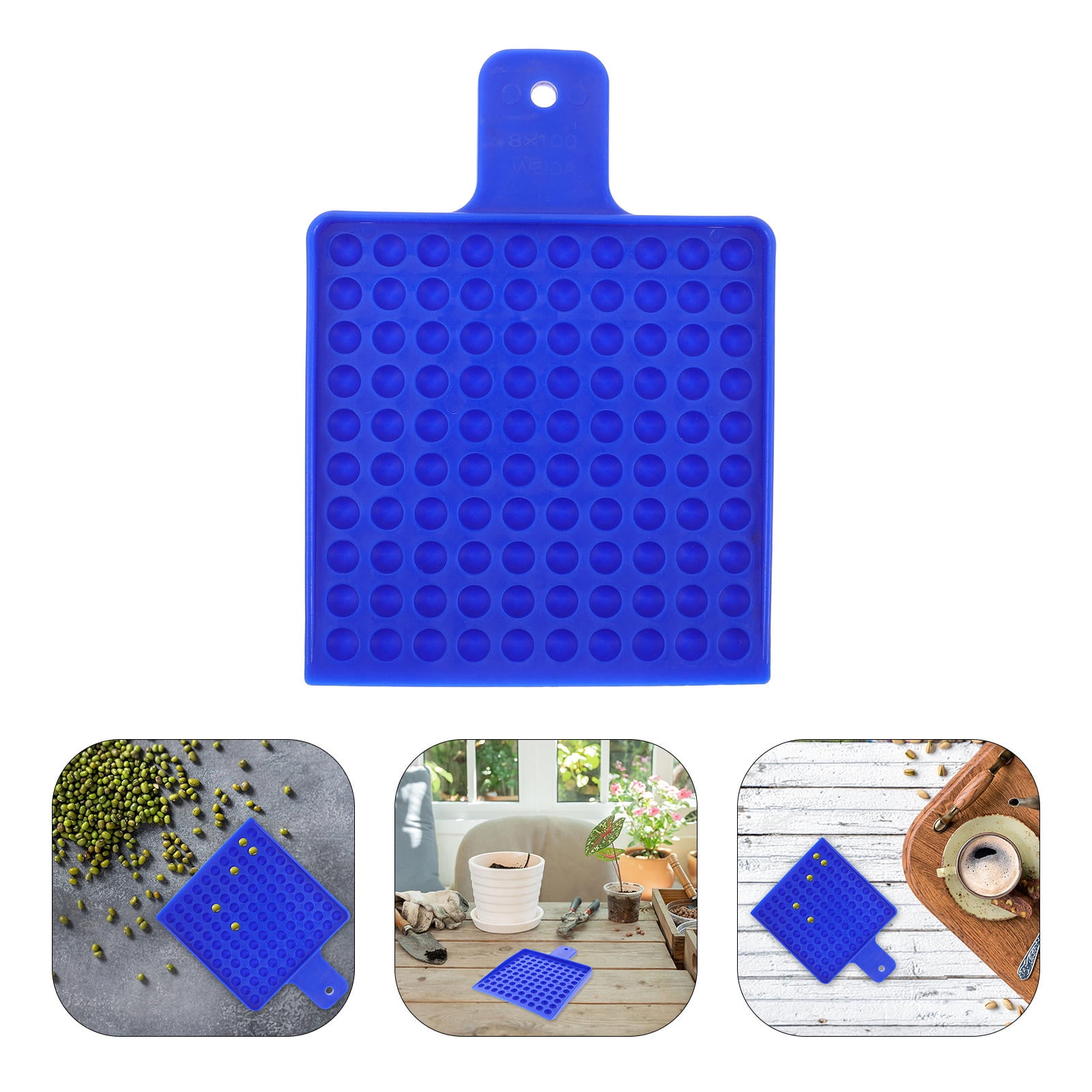 OUNONA Portable Blue Plastic Soybean Counting Tray Accurate Bean ...