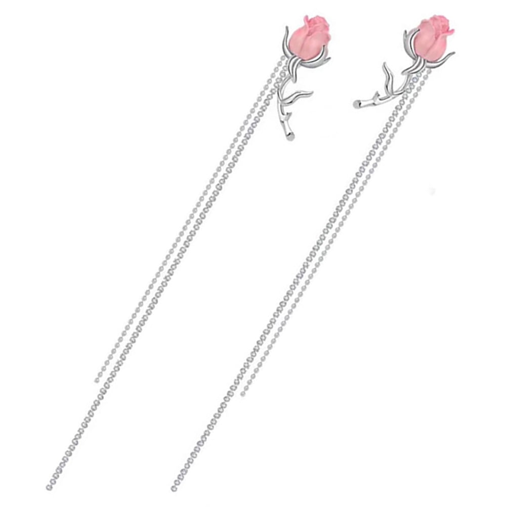OUNONA Splitter Tack French Pink Gradient Rose Ear Cuff 16x2cm ...