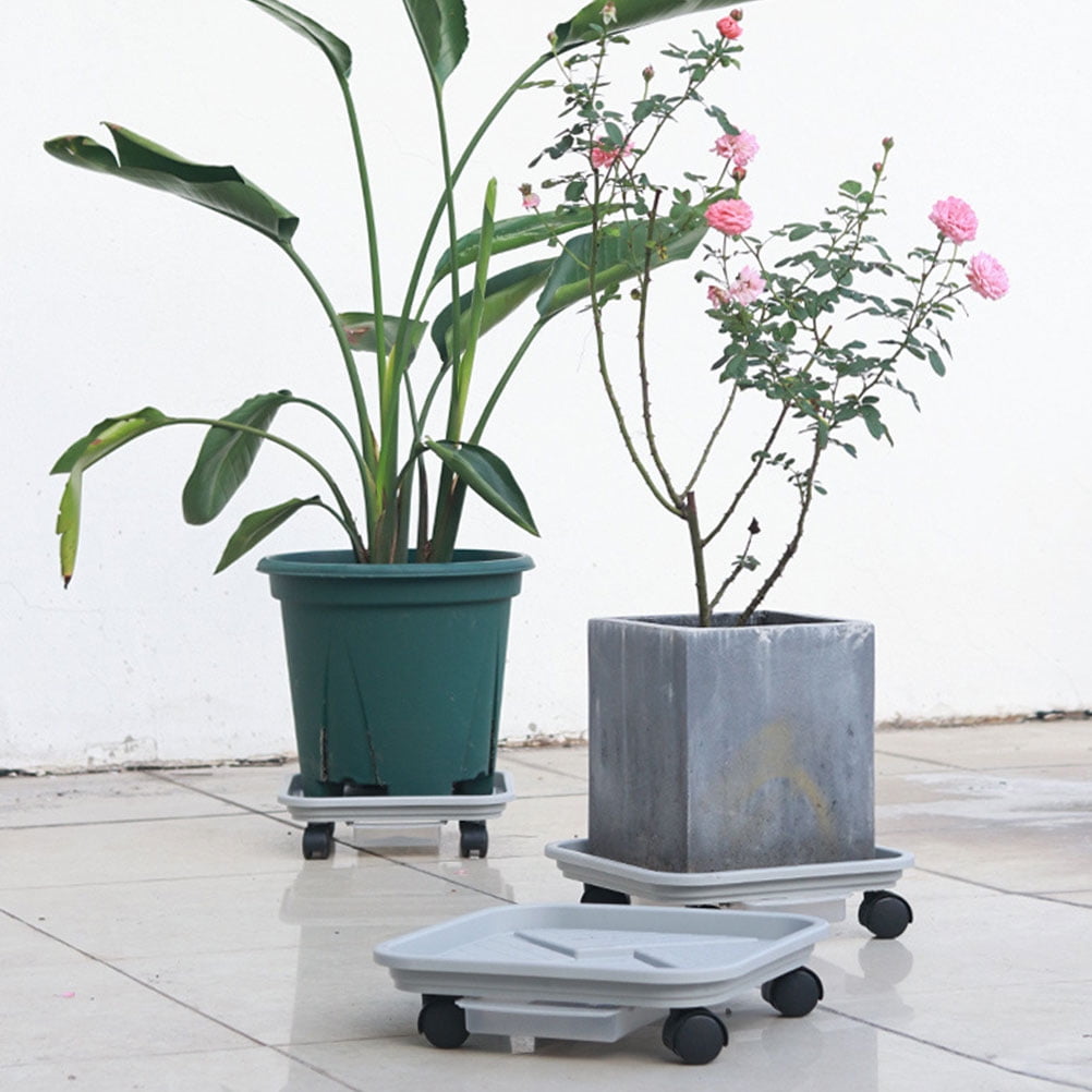 OUNONA Square Plant Pots Flower Tray Stand for Potted Flowerpot Base ...