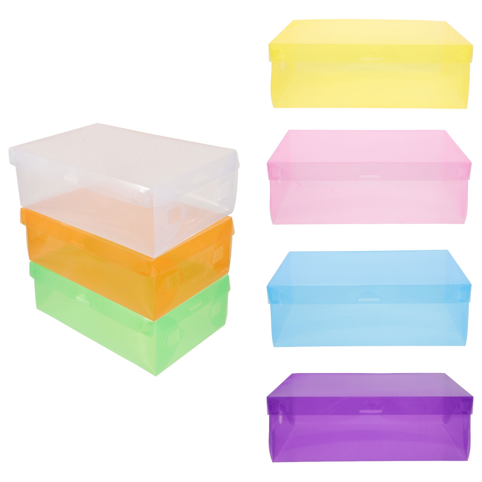 OUNONA Stackable Plastic Shoe Storage Boxes for Organizing and ...