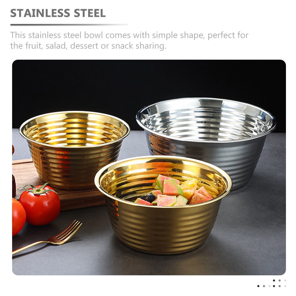 OUNONA Stainless Steel Basin Mixing Food Pot Salad Serving Dishes ...