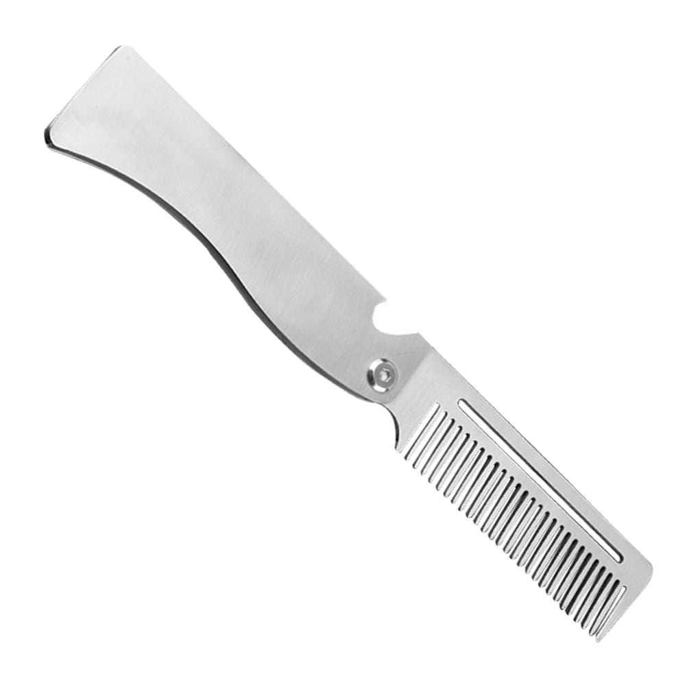 OUNONA Stainless Steel Folding Beard Comb Portable Multifunction Anti ...