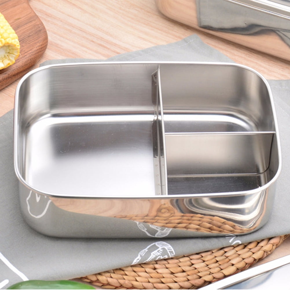 OUNONA Stainless Steel Food Container Bento Storage Lunch Box 3 ...