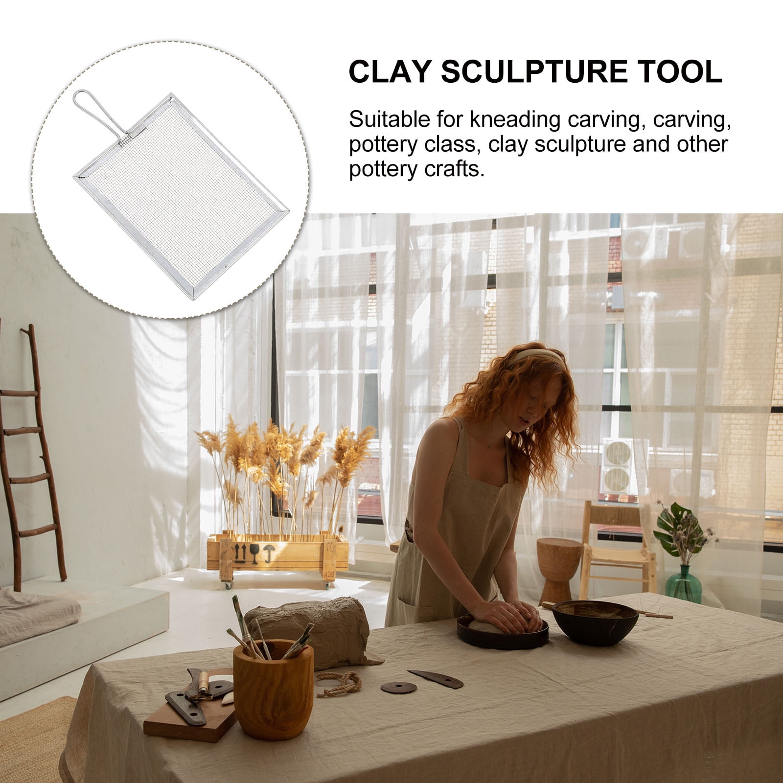 OUNONA Stainless Steel Glaze Sieve Strainer For Paint Fine Mesh Clay ...