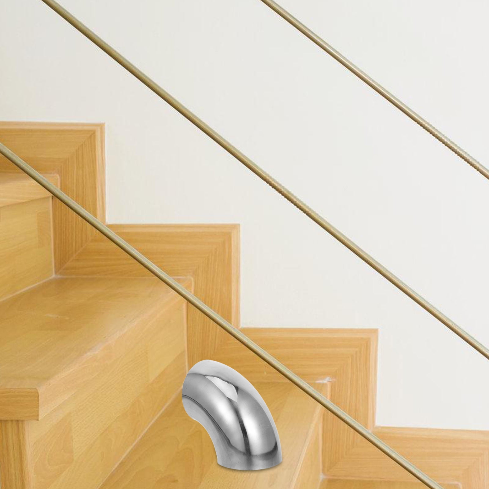 OUNONA Stainless Steel Handrail Elbow Fittings 90 Degree Staircase ...