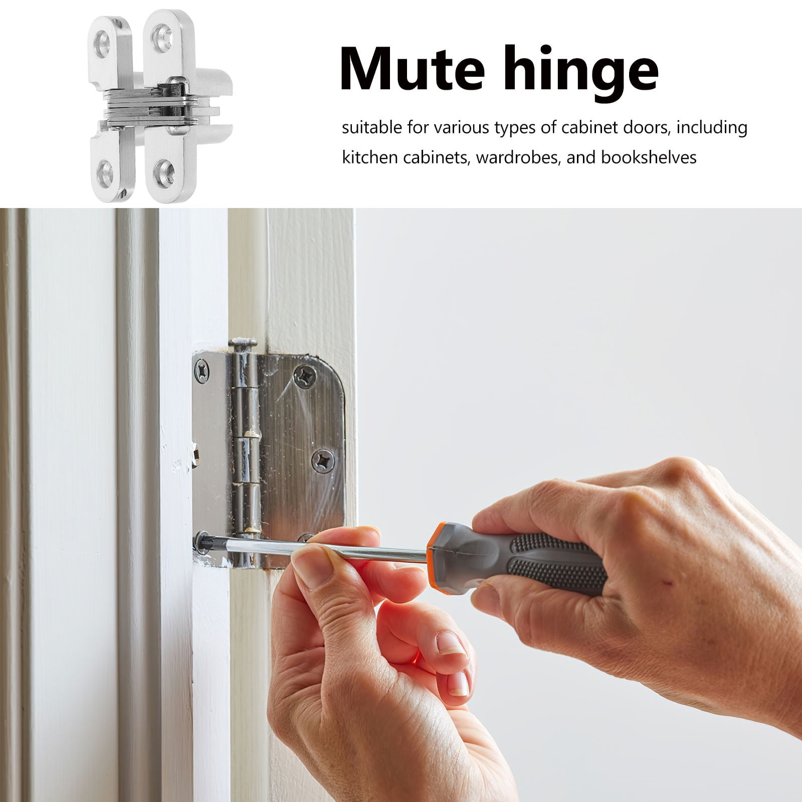 OUNONA Stainless Steel Hidden Door Hinges Invisible Hinges For Cabinets ...