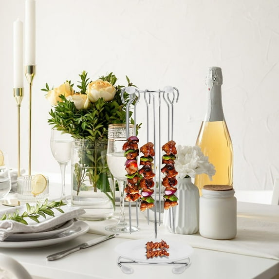 OUNONA Stainless Steel Kebab Racks for Grill Use Design and Even Heat ...