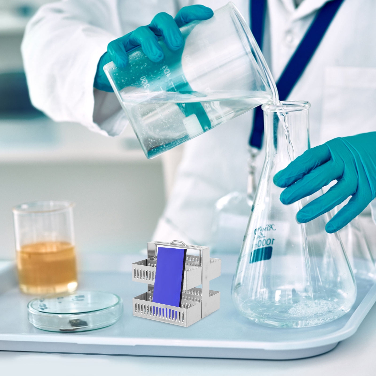 OUNONA Stainless Steel Laboratory Microscope Slide Holder Multi ...