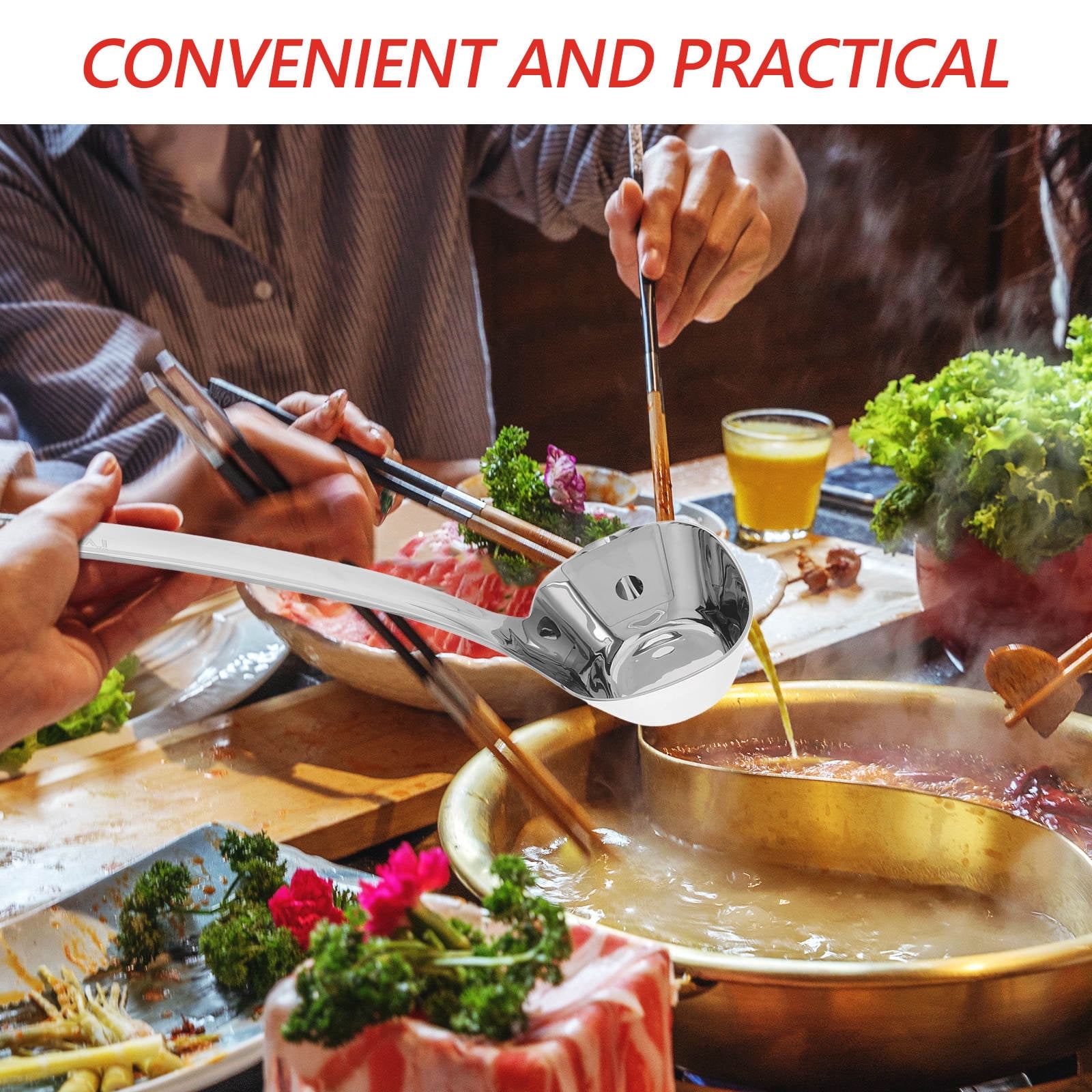 OUNONA Stainless Steel Oil Separator Soup Ladle Gravy Fat Separator ...