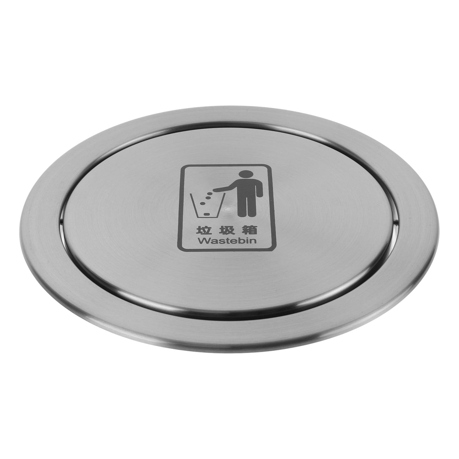 OUNONA Stainless Steel Recessed Lid Trash Bucket Cover Countertop Flap ...