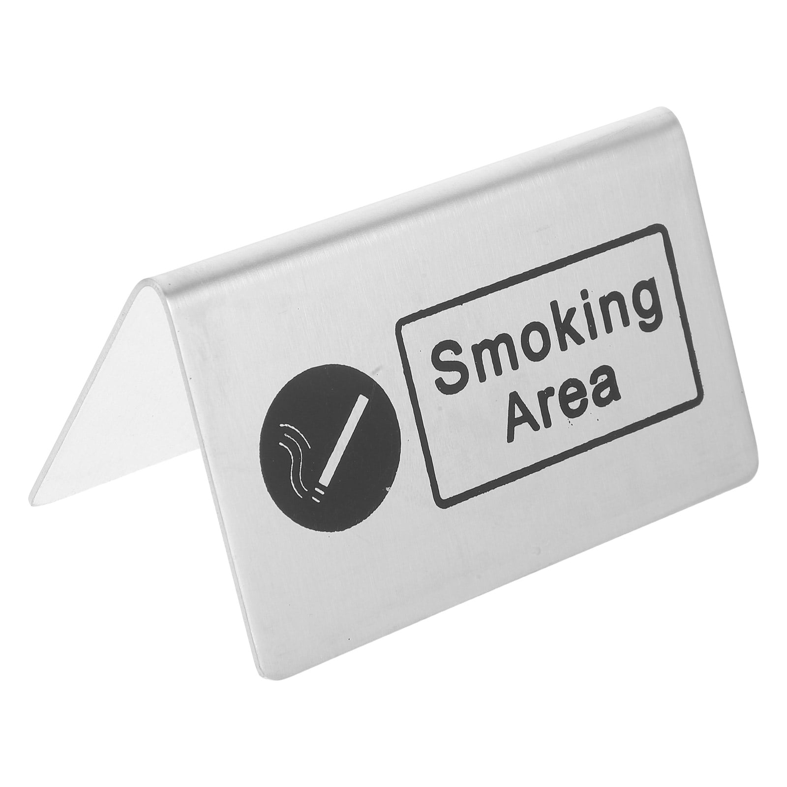 OUNONA Stainless Steel Smoking Area Table Sign Long-Lasting Smoking ...