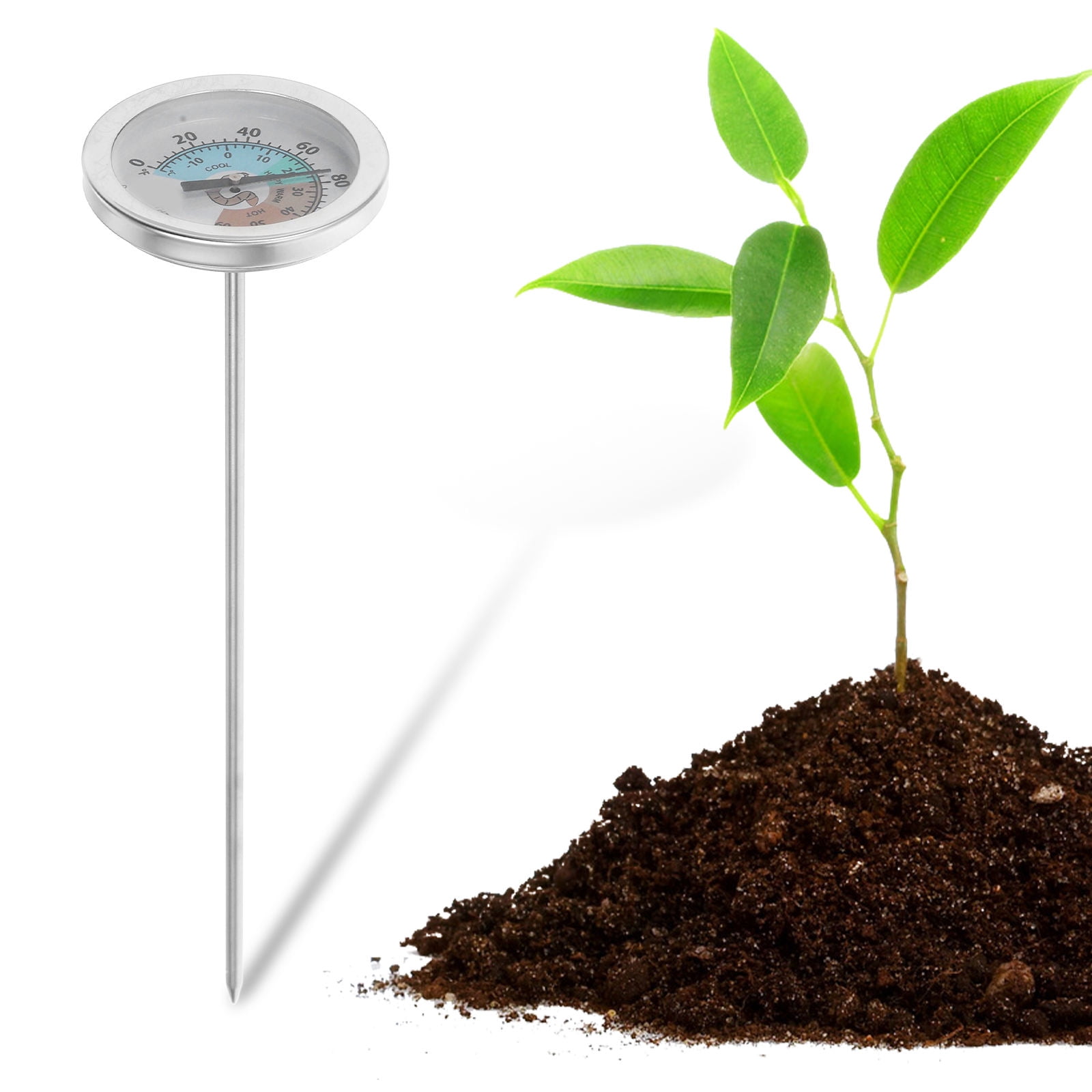 OUNONA Stainless Steel Soil Temperature Meter for Gardening Accurate ...