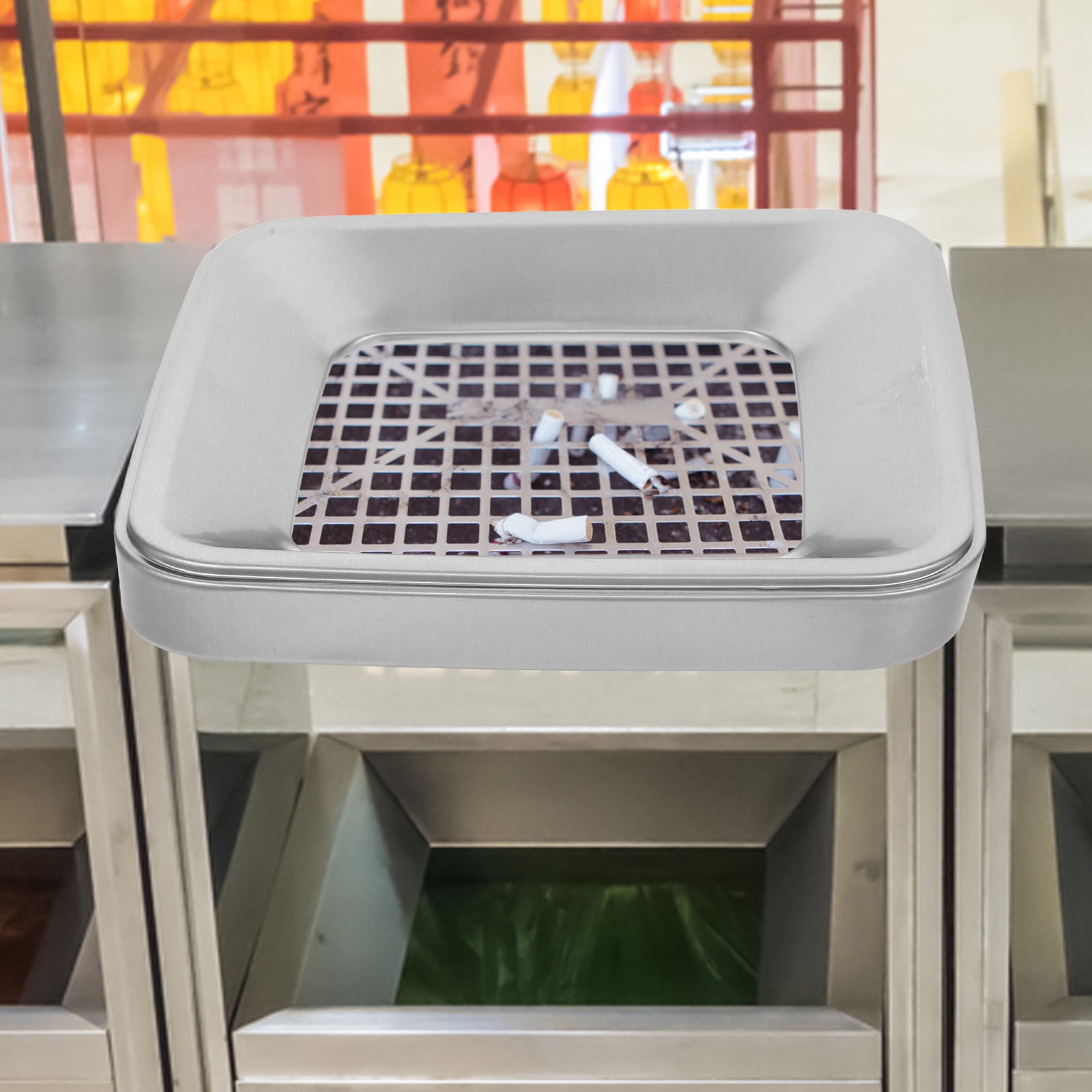 OUNONA Stainless Steel Trash Can Lid Replacement Outdoor Commercial ...