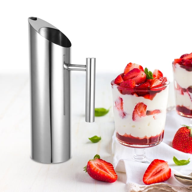 OUNONA Stainless Steel Water Pitcher 1.5L with Comfortable Handle and ...