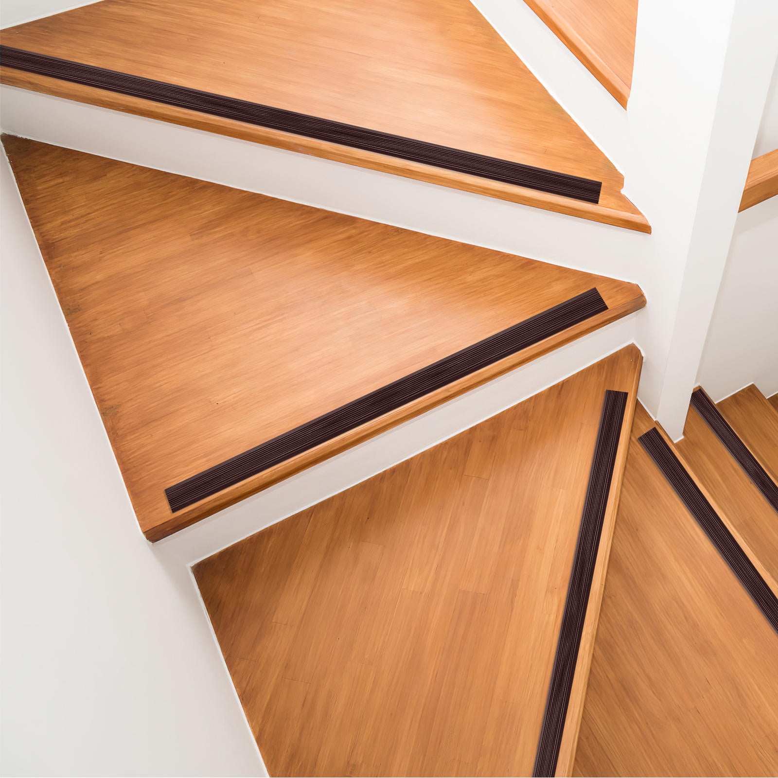 WEAVILUX Weavilux Anti Slip PVC Brown Stair Nosings for Families Indoor ...