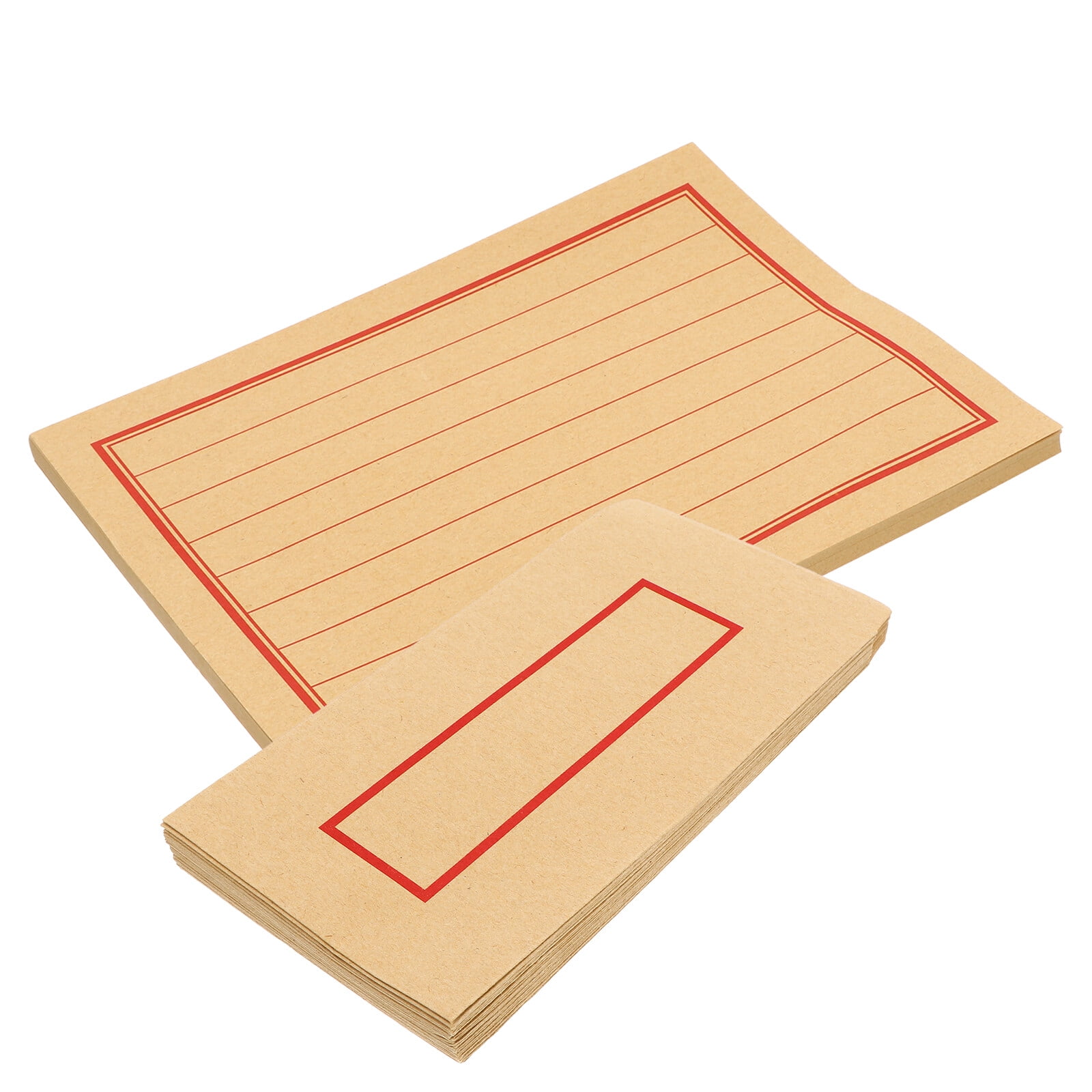 OUNONA Khaki Writing Paper Envelope Set with Greeting Card for ...
