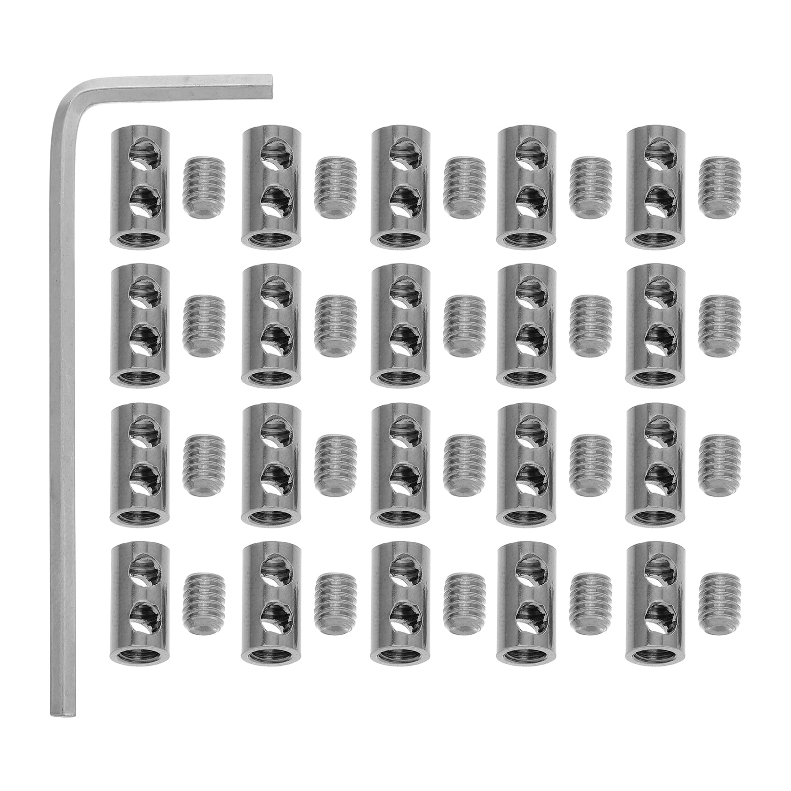 OUNONA Steel Rope Cable Clamp Wire Double Hole Luggage Lock Silver ...