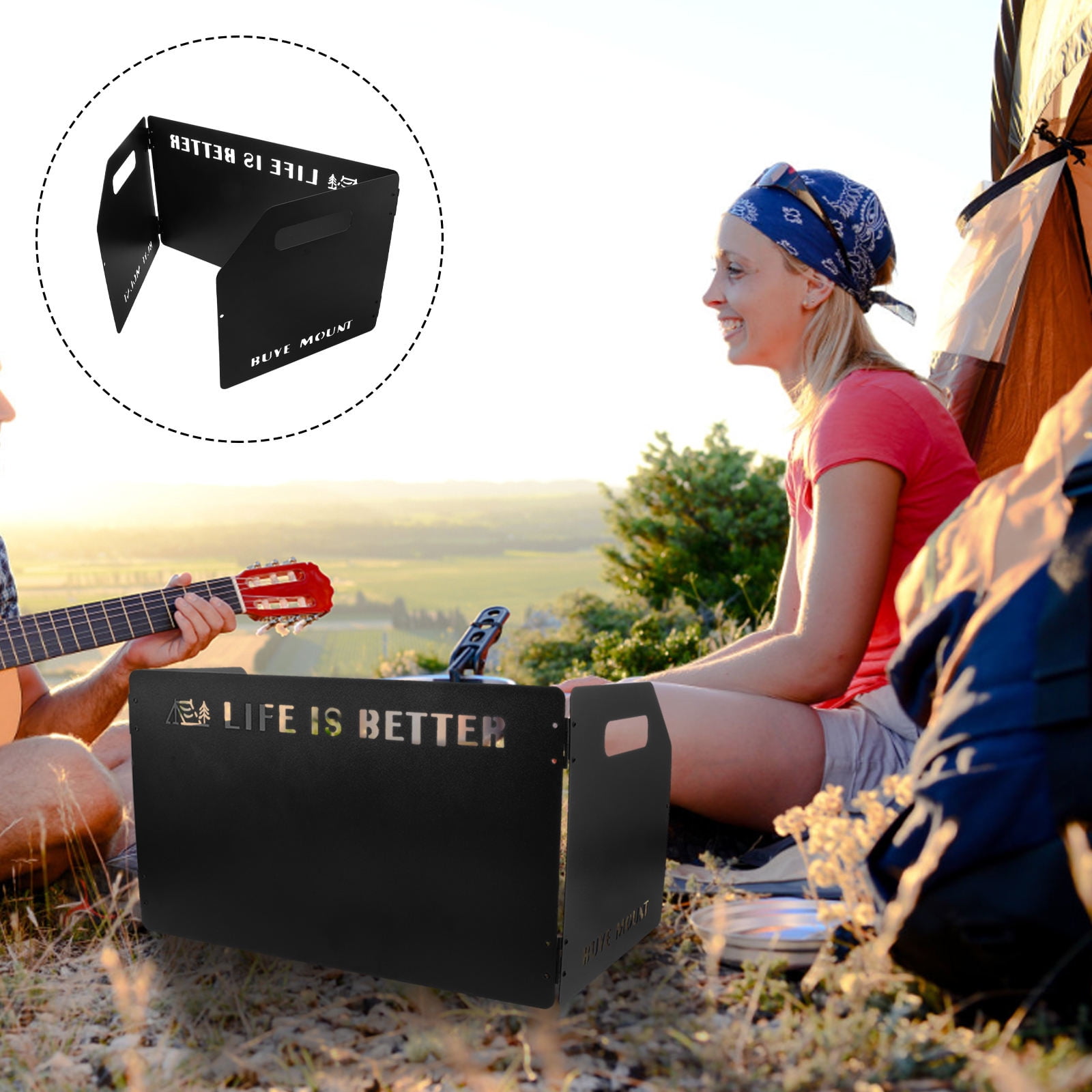 OUNONA Stove Wind Screen Metal Camping Stove Wind Shield Cooking Burner ...