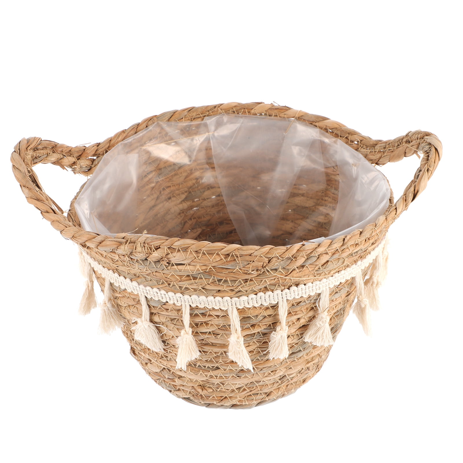 OUNONA Straw Flower Basket Cachepot for Flowers Large Wicker Handwoven ...