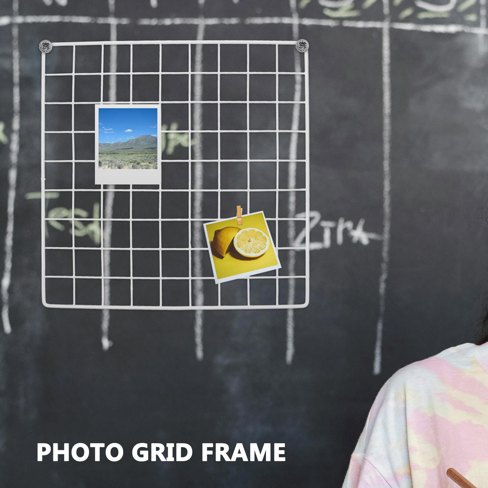 OUNONA Stylish Grid Wall Display Rack Iron Wire Grid for Wall Storage ...