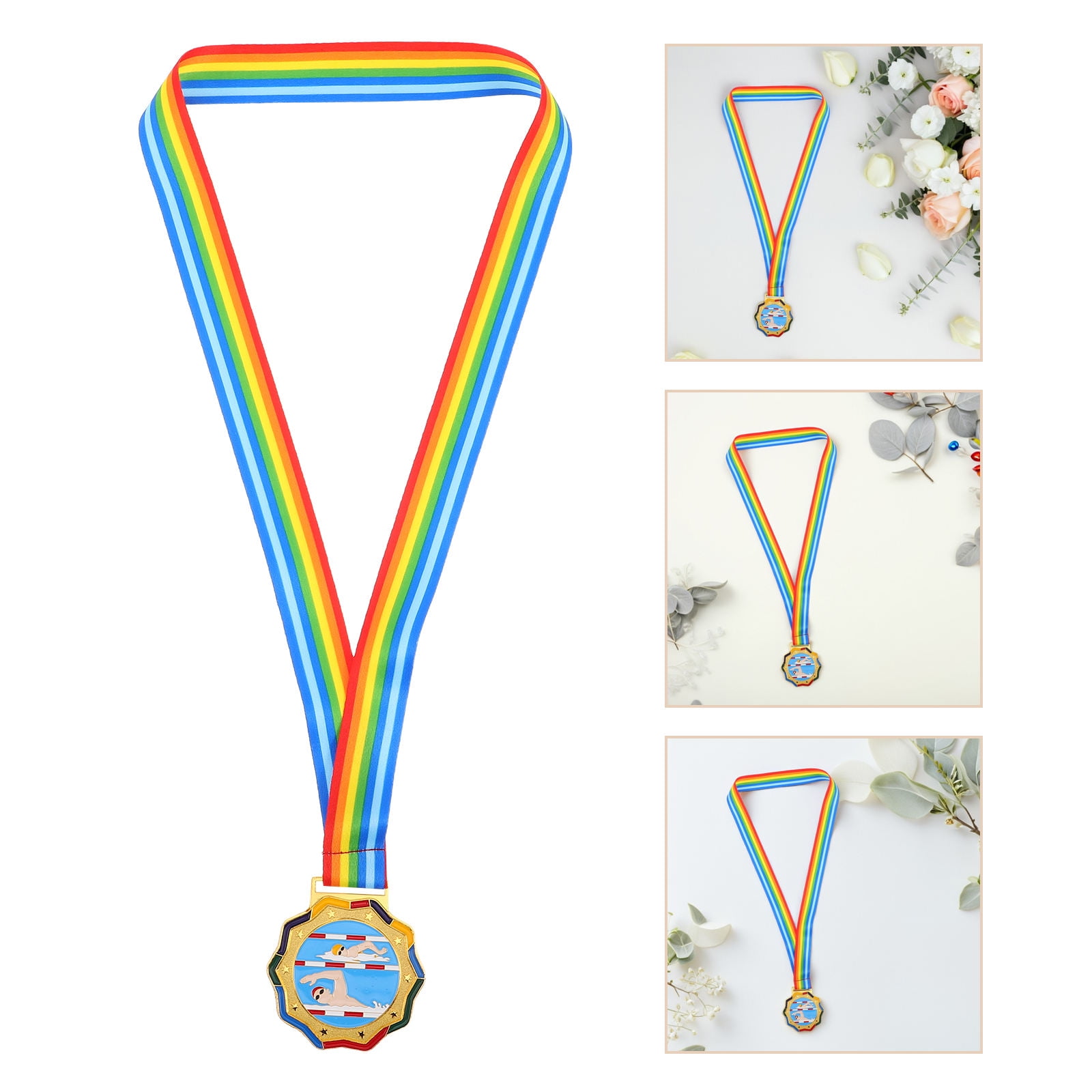 OUNONA Swimming Medals Gold Award Medals First Place Trophy with ...