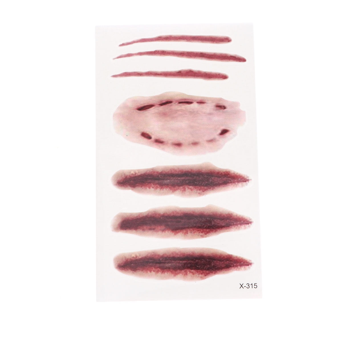 OUNONA Tattoos Fake Scar Blood Zombie Face Temporary Stitchstitches ...