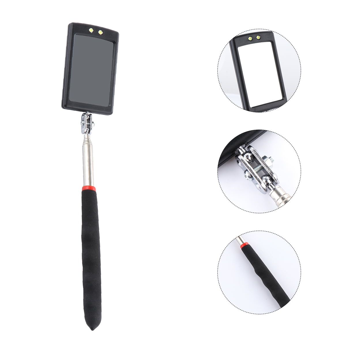 OUNONA Telescoping LED Lighted Inspection Mirror for Car with Stainless ...